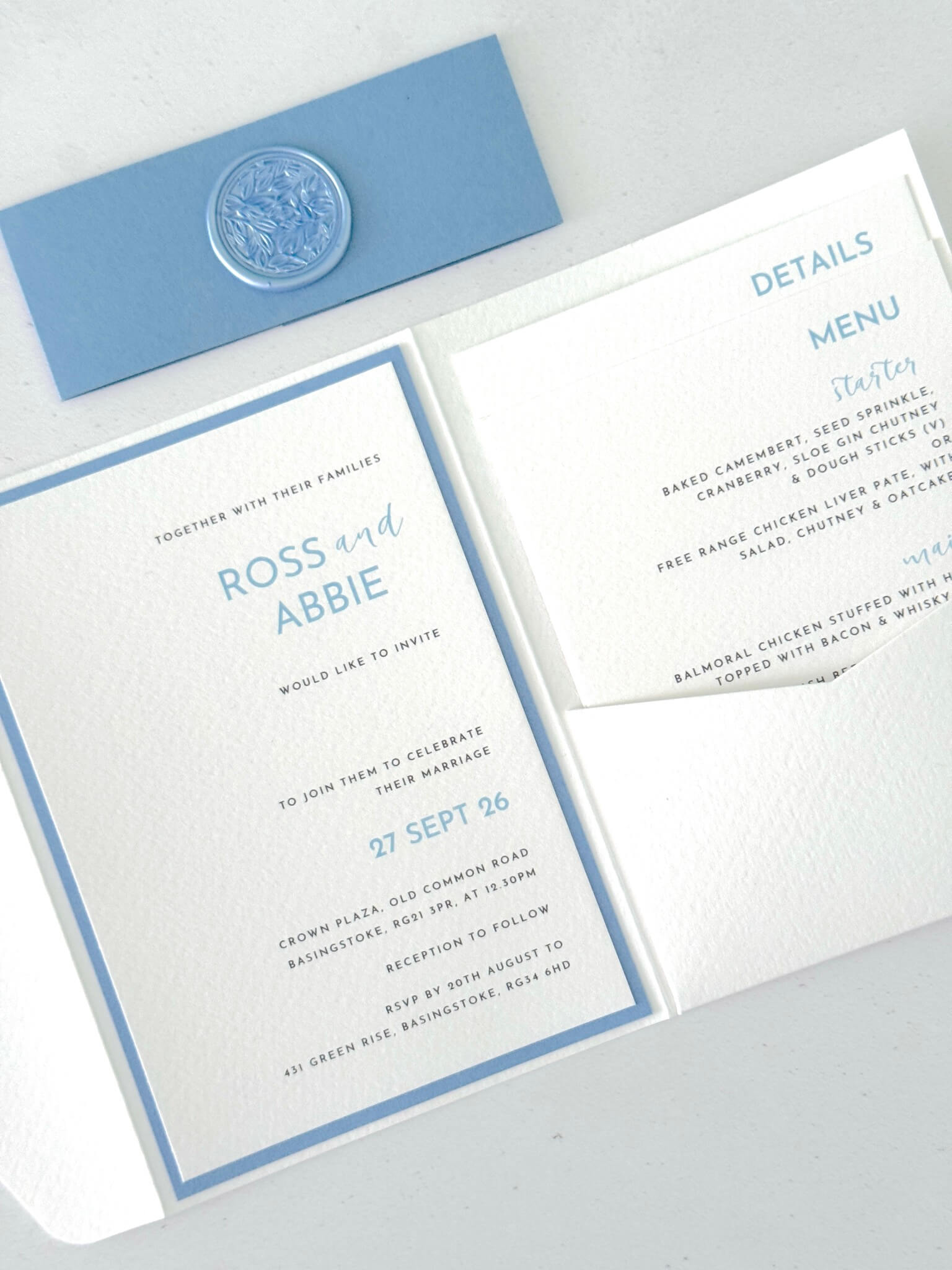 ZOE Wedding Invitations - Handmade by Zara